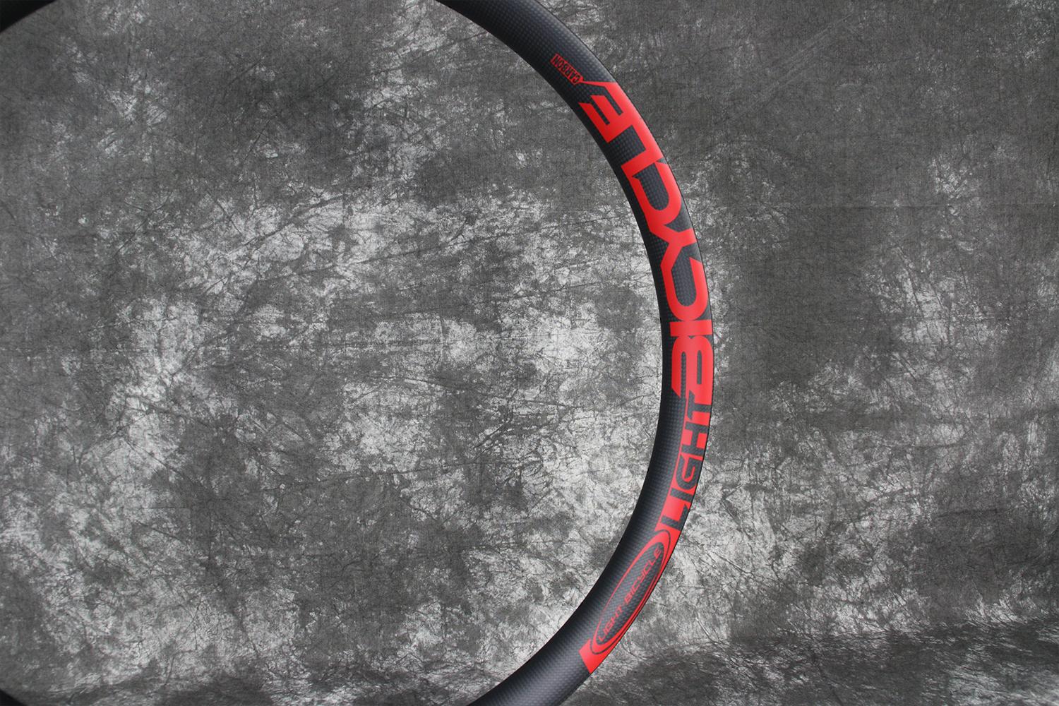 EN740-650B, 40mm Inner/46mm Outer Widths, 28mm Depth Carbon Rims/Red ...